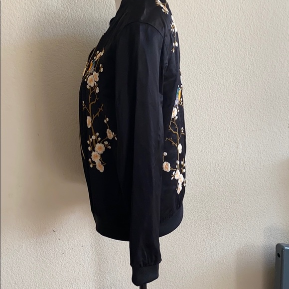 Zara | Jackets & Coats | Zara Satin Cherry Blossom Sakura Jacket | Poshmark